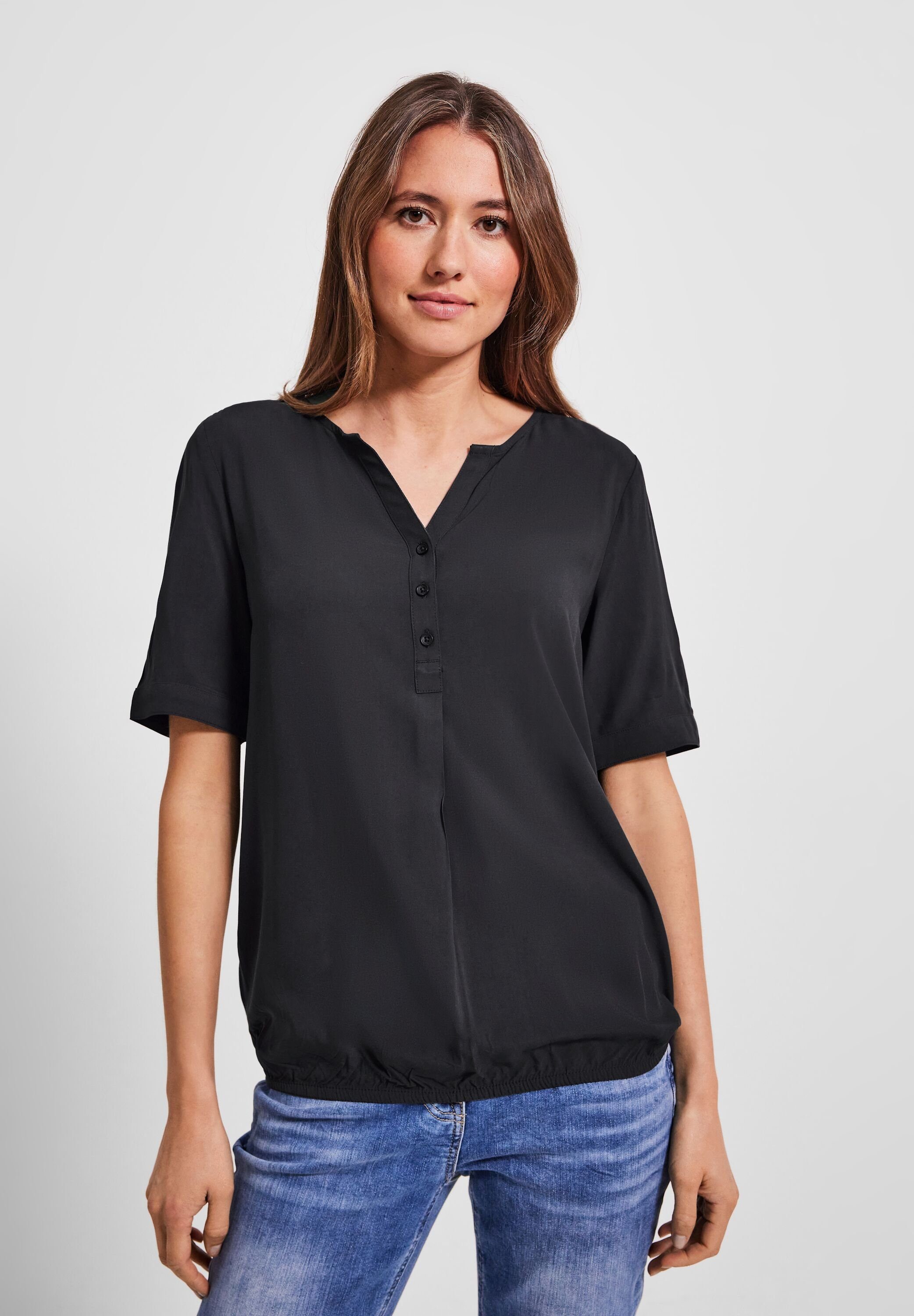 Cecil Klassische Bluse Cecil Unifarbene Basic Bluse In Fresh Salvia